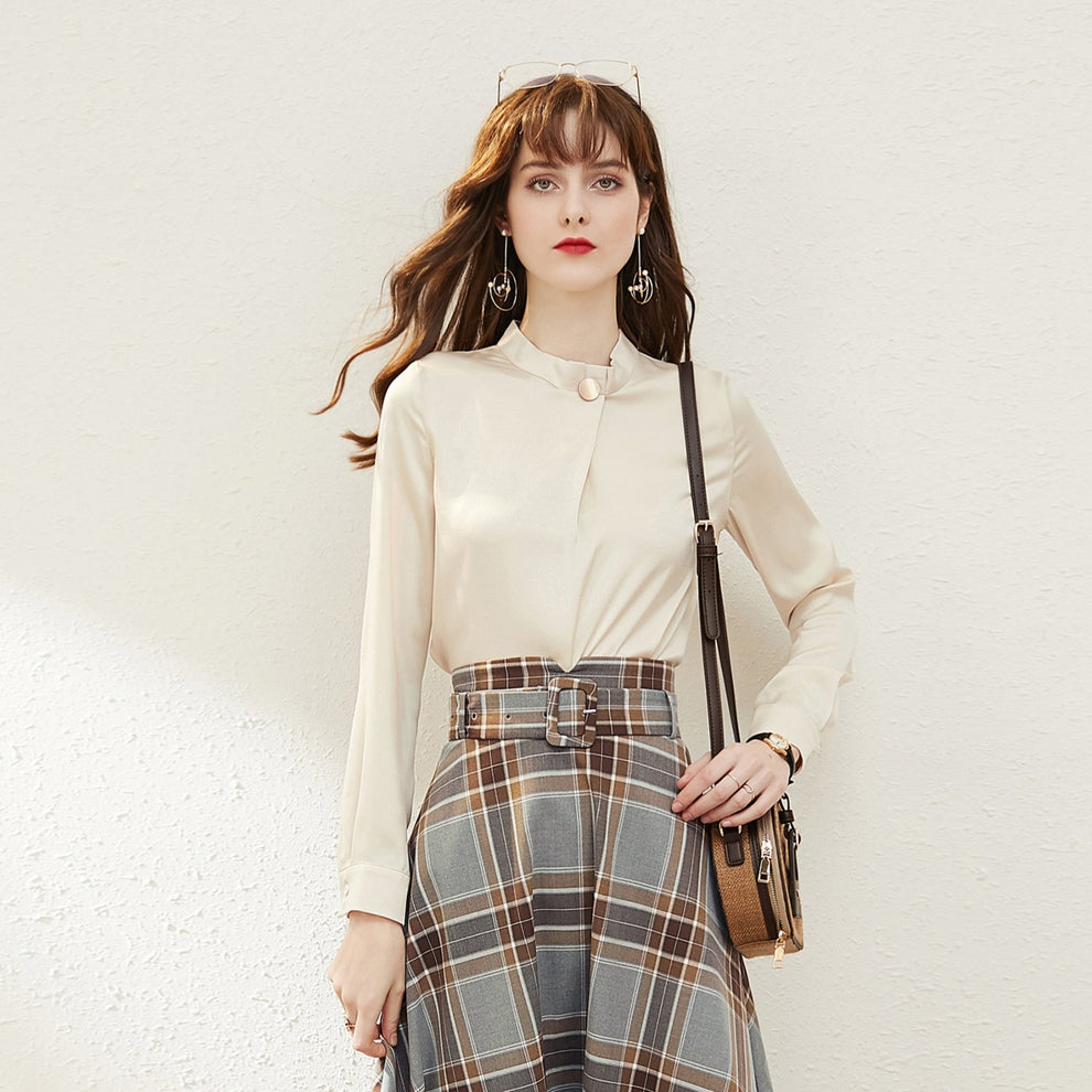 Brielle long sleeve shirt with button collar – Thread Forest